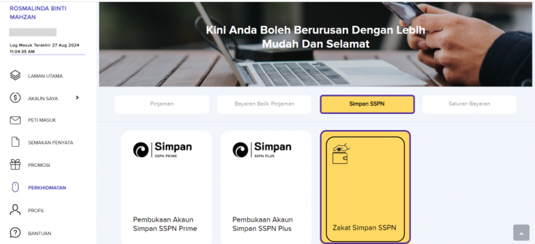 Portal Rasmi PTPTN - Panduan Membayar Zakat Simpan SSPN